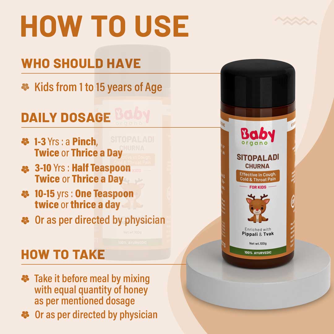 Sitopaladi Ayurvedic Churna for Cough for Kids | BabyOrgano